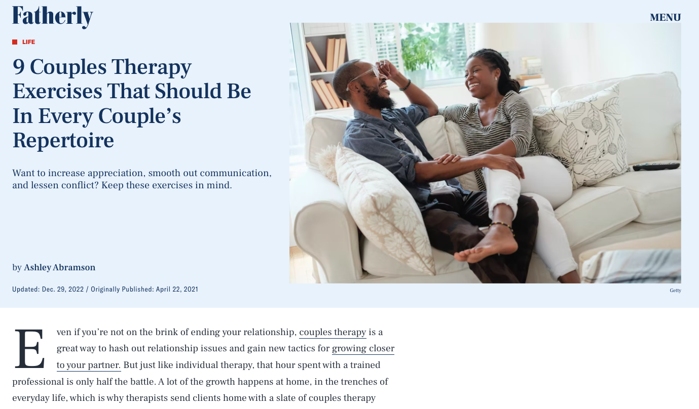 9 Couples Therapy Exercises That Should Be In Every Couple’s Repertoire ...